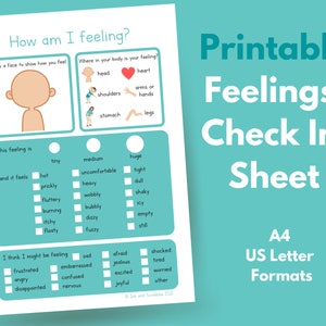 Feelings Check in Sheet PRINTABLE Identifying Feelings | Etsy UK