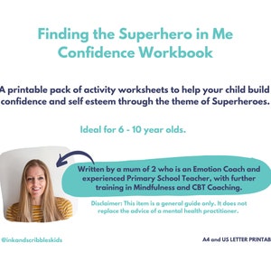 Confidence Self Esteem PRINTABLE for Kids | Superhero Themed Growth ...