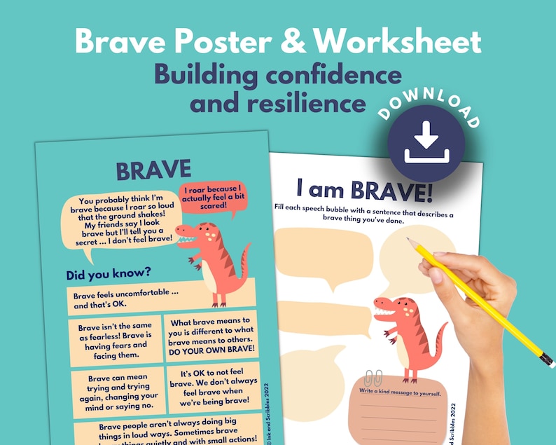 Brave Kids Poster: Resilience & Growth Mindset (printable) - Etsy