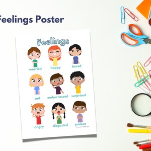 Emotions Feelings Flashcards, Social Emotional Learning Poster ...