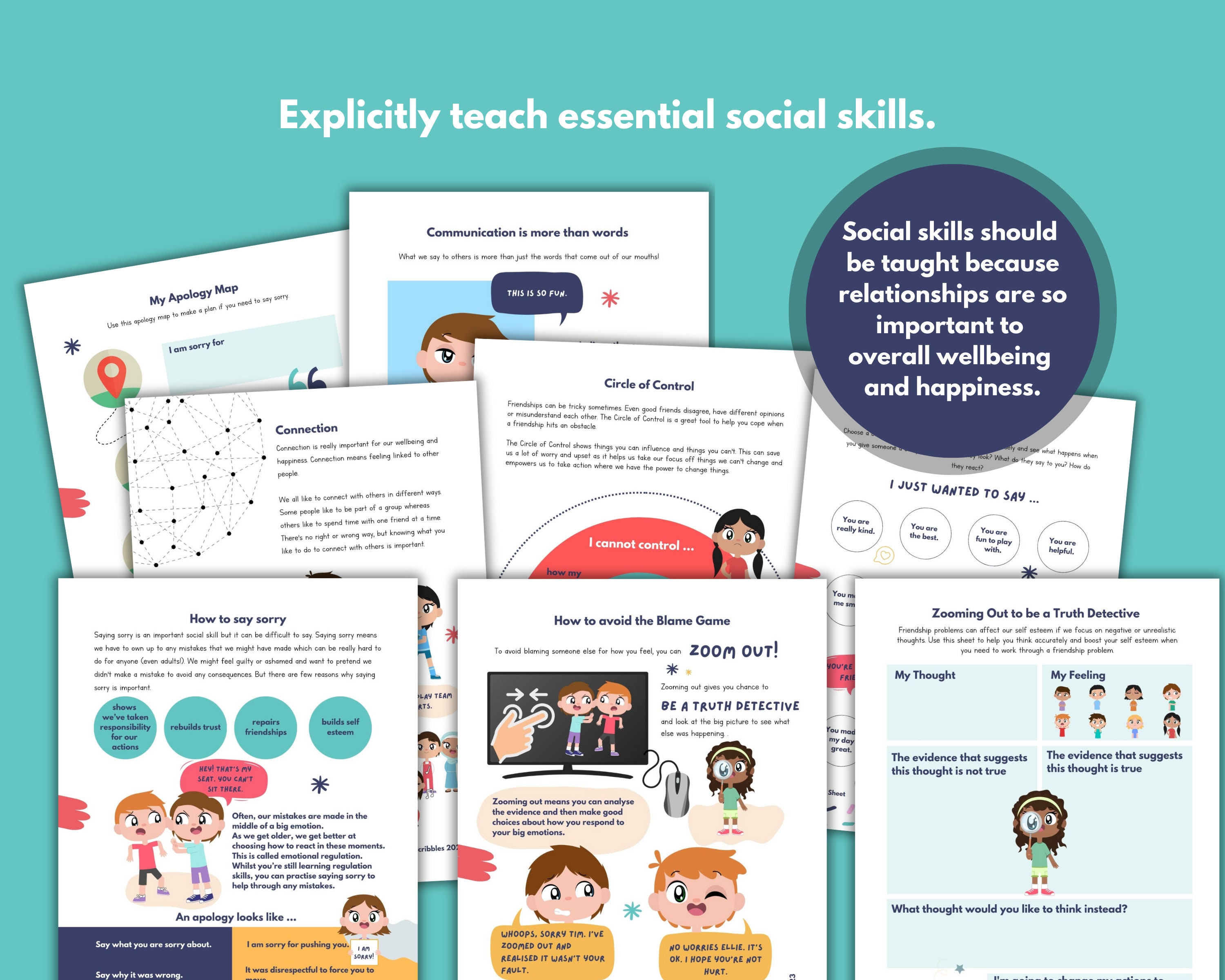Friendship & Social Skills Workbook for Kids | Printable SEL Activities ...