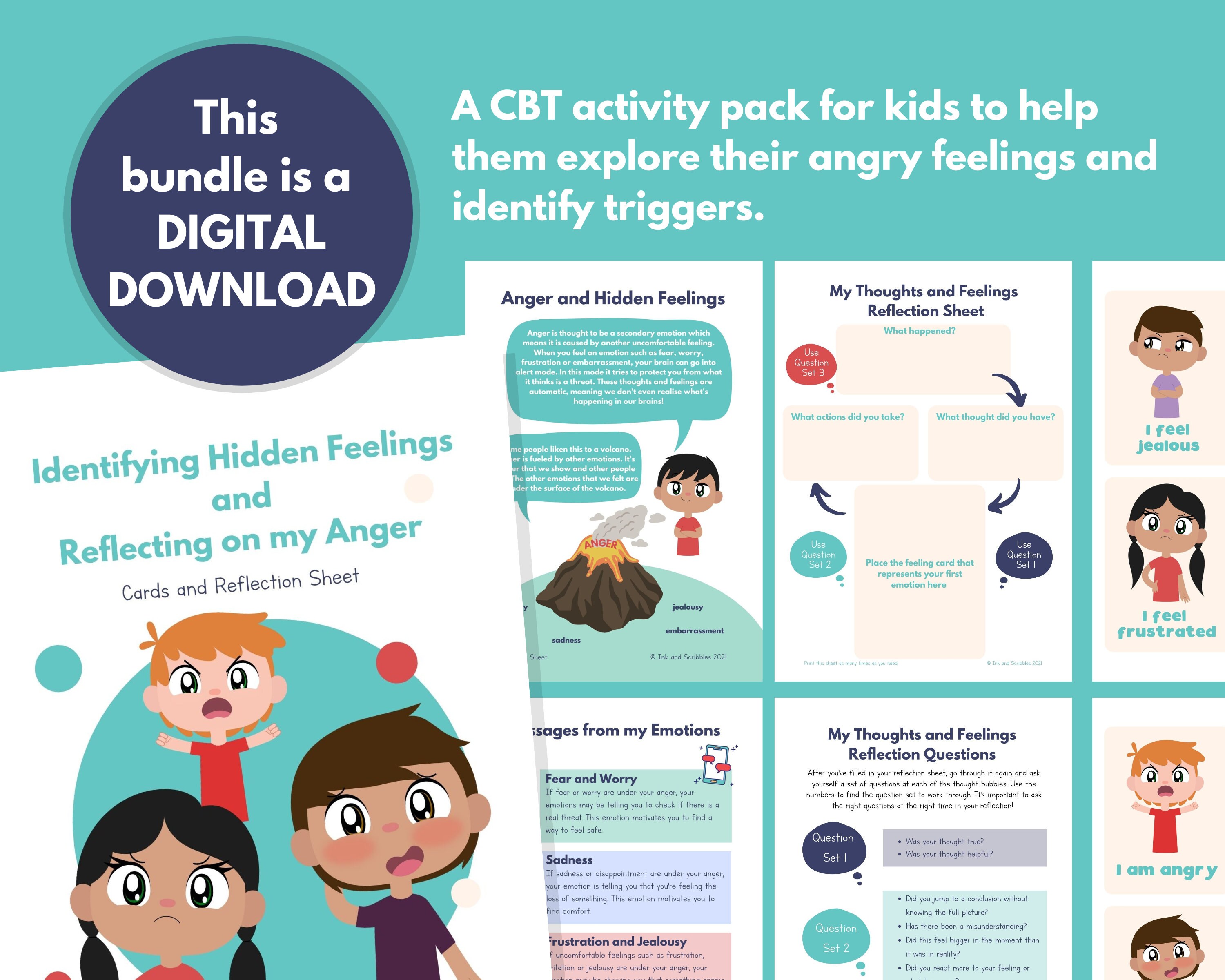 Anger Management Printable Bundle: Emotional Regulation for Kids (PDF ...