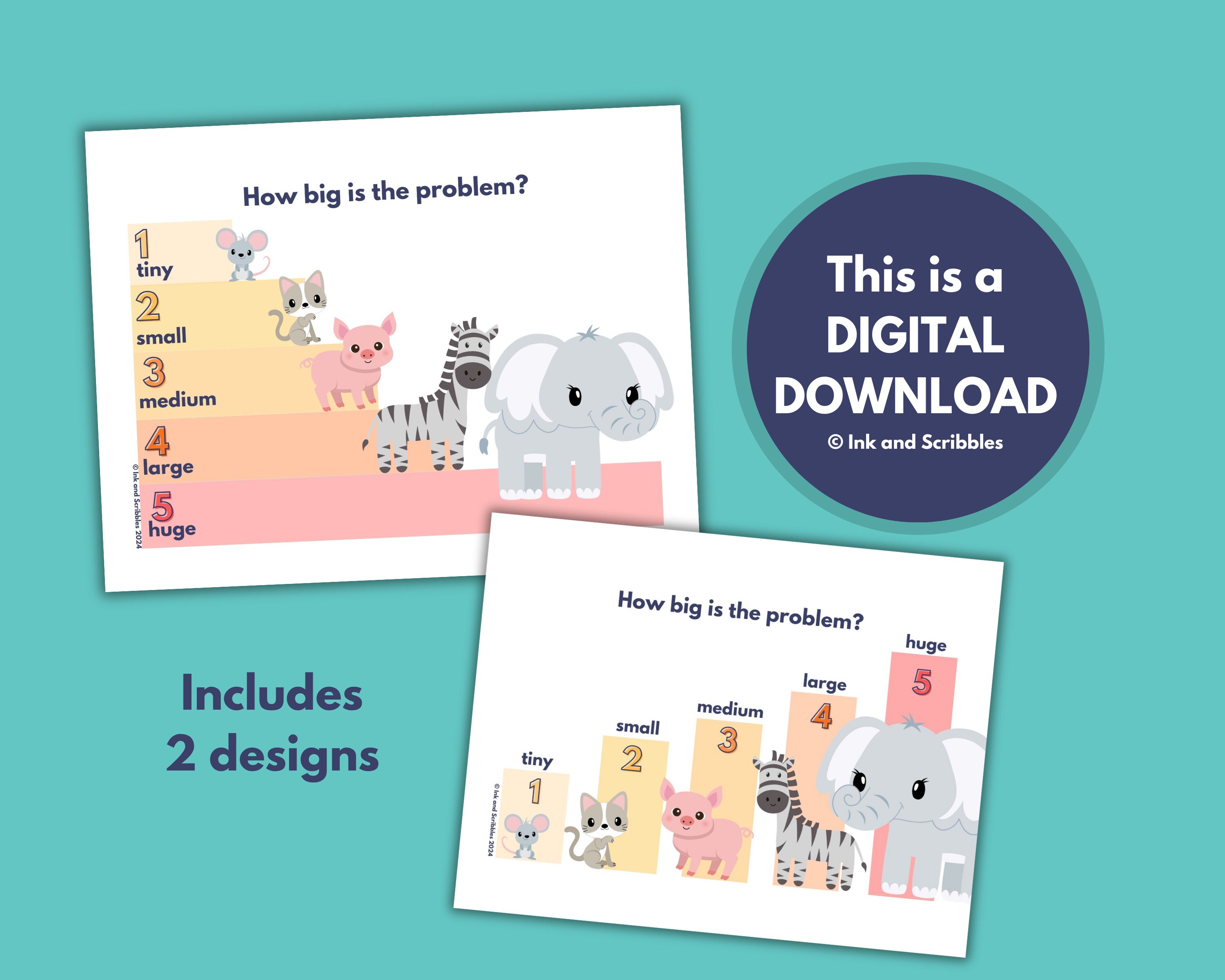 Preschooler Size of Problem PRINTABLE Toddler Emotions Developing ...