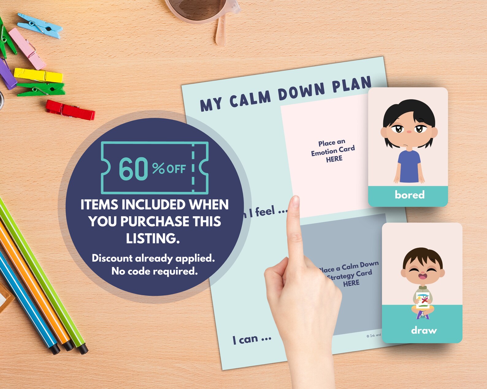 Calm Down Corner Toolkit Bundle for Kids Time in Cool Down PRINTABLE Resources Calming Tools ...