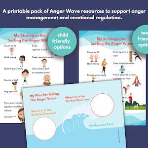 Anger Wave DBT PRINTABLE for Kids and Teens | Anger Management ...