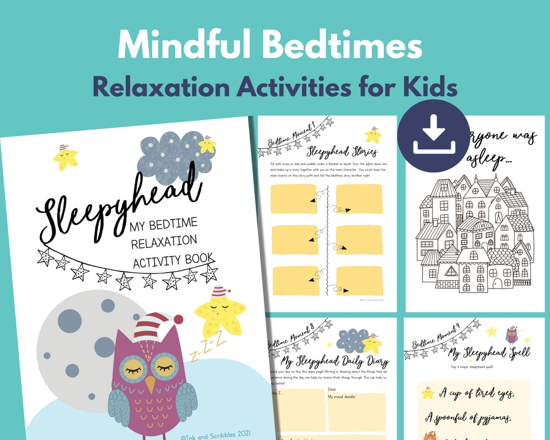 Bedtime Mindfulness Kids Activities PRINTABLE Sleep Hygiene Children's ...