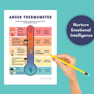 Anger Thermometer for Kids: Identify Feelings (printable, Instant ...