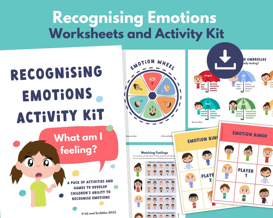 Recognising Emotion Activity Kit for Kids, Preschoolers PRINTABLE Emotional Intelligence ...