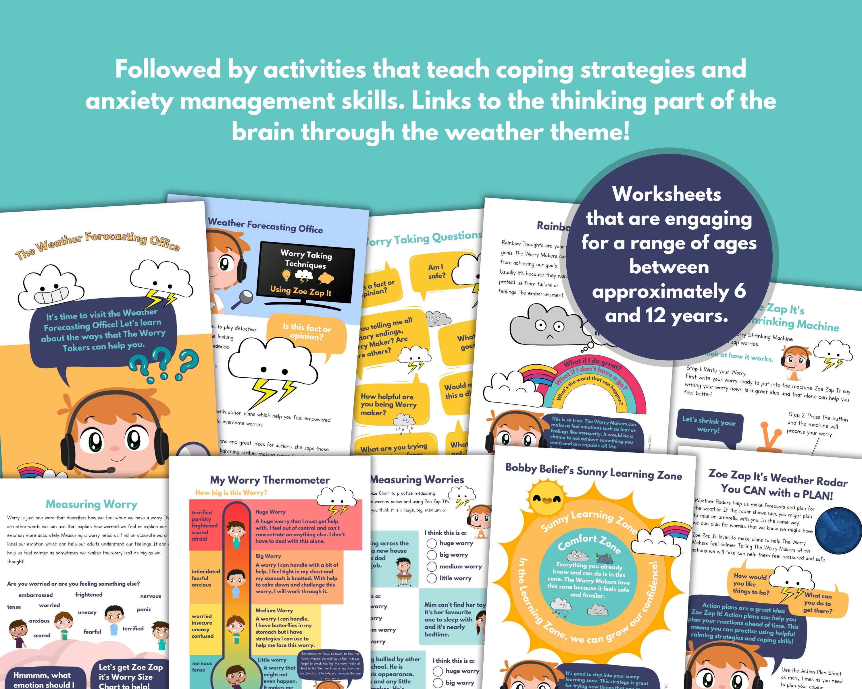 Child Anxiety Workbook PRINTABLE| 16‑session CBT & Worry Worksheets ...