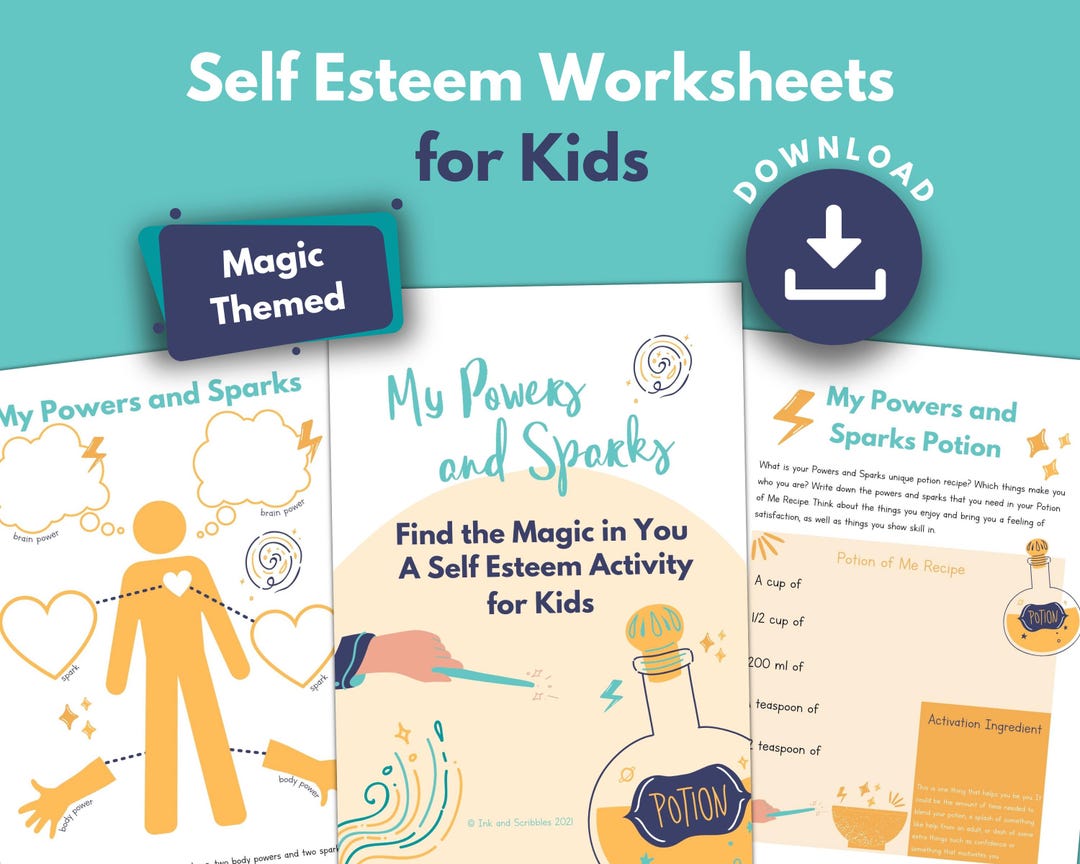 Self Esteem Worksheets and Confidence Activity for Kids | Magic Themed ...