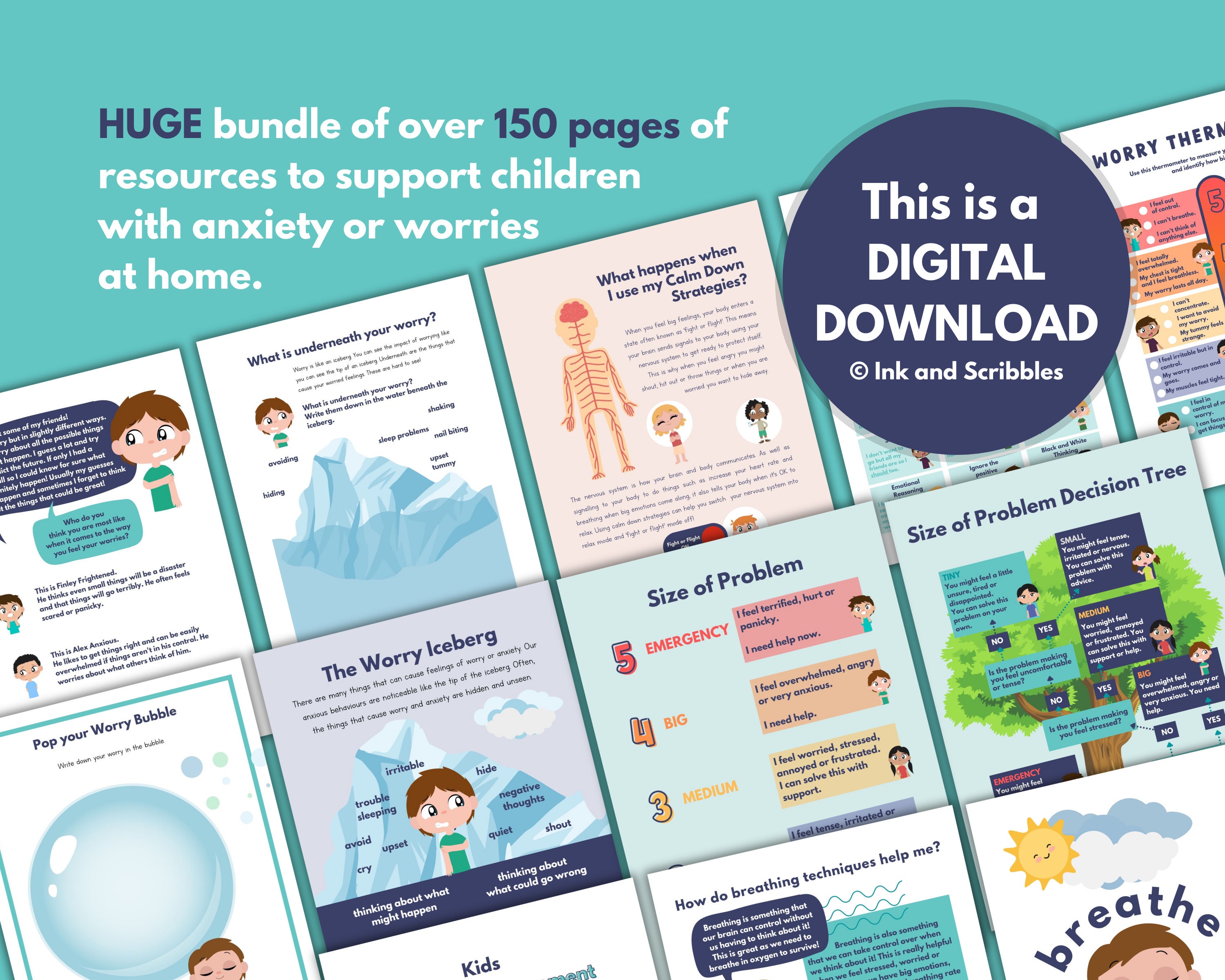 Kids Anxiety Toolkit: Coping Skills, Calm Strategies (printable Bundle ...