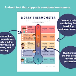 Anxiety Thermometer for Kids: Worry Scale Printable (instant Download ...