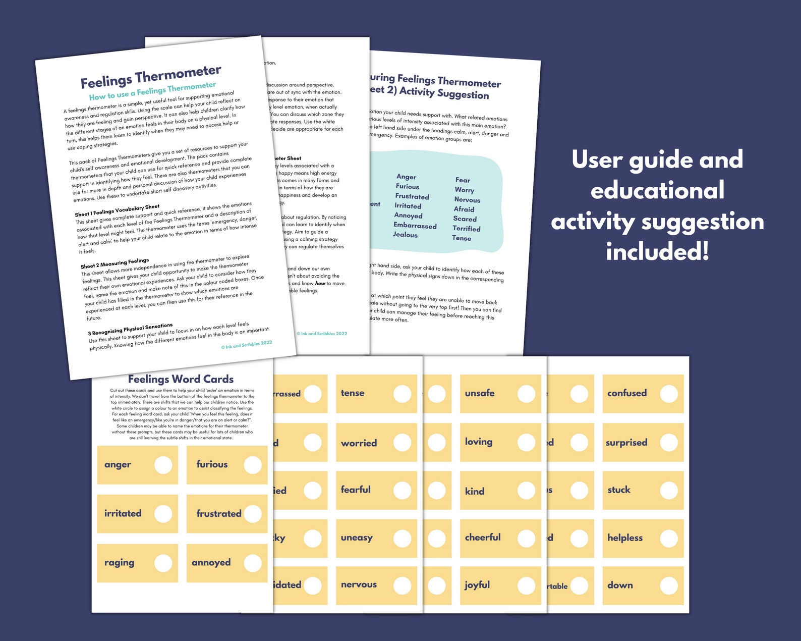 Feelings Thermometer PRINTABLE Scale for Kids and Teens | Emotion ...