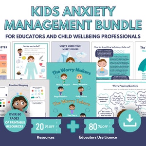 Anxiety Management for Kids PRINTABLE Bundle for Professional Use by ...