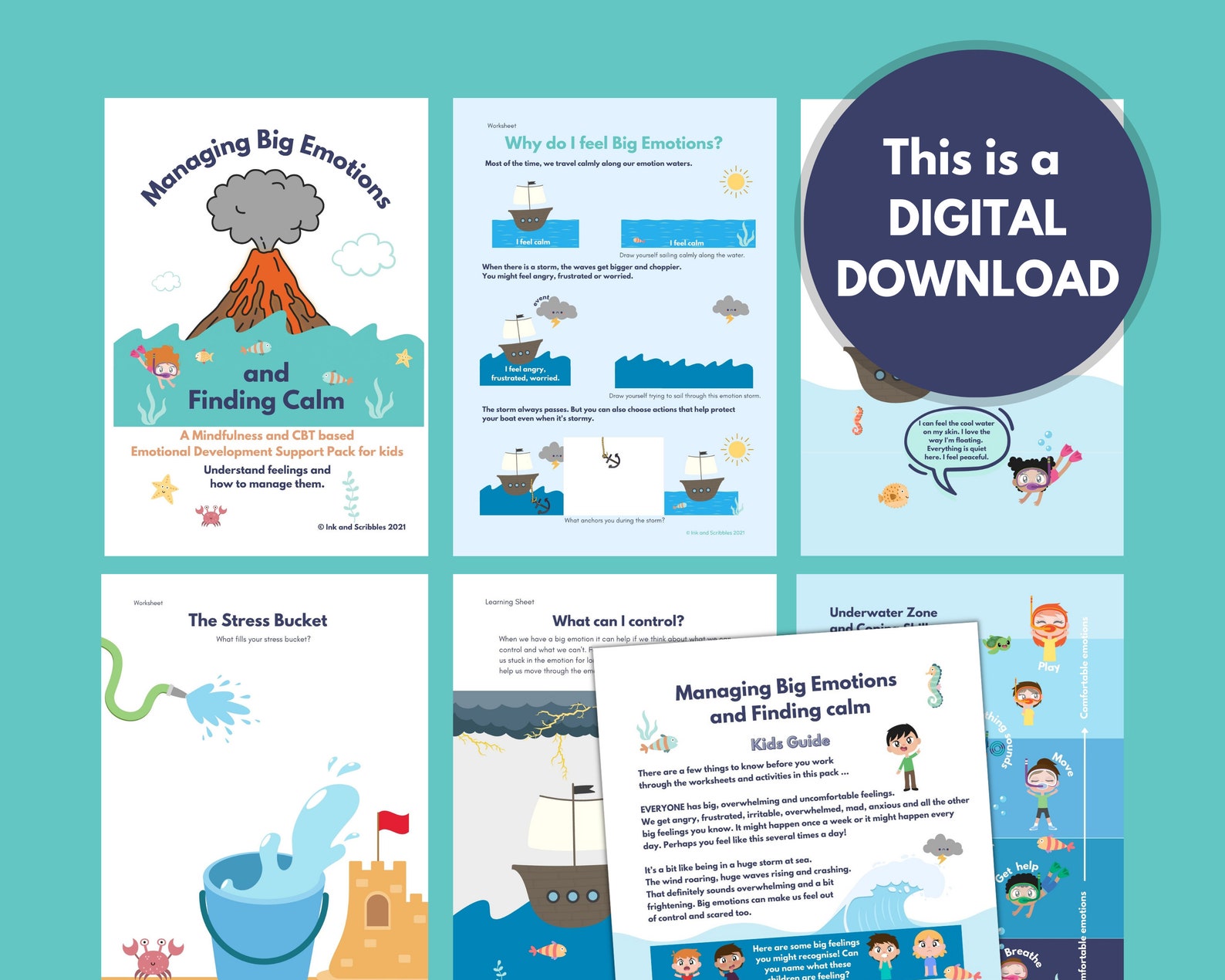 Emotional Regulation PRINTABLE Worksheets for Kids | Managing Big ...