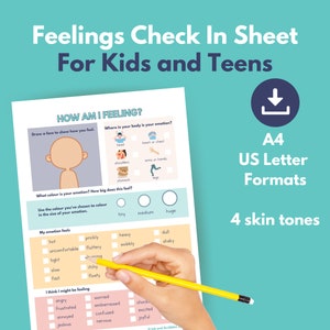 Feelings Check in Sheet PRINTABLE Identifying Feelings Worksheet for ...