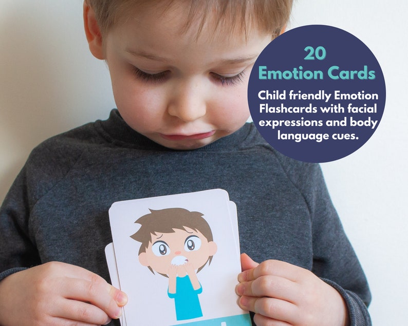 Feelings Flashcards: Social Emotional Learning, Face Expression Cards ...