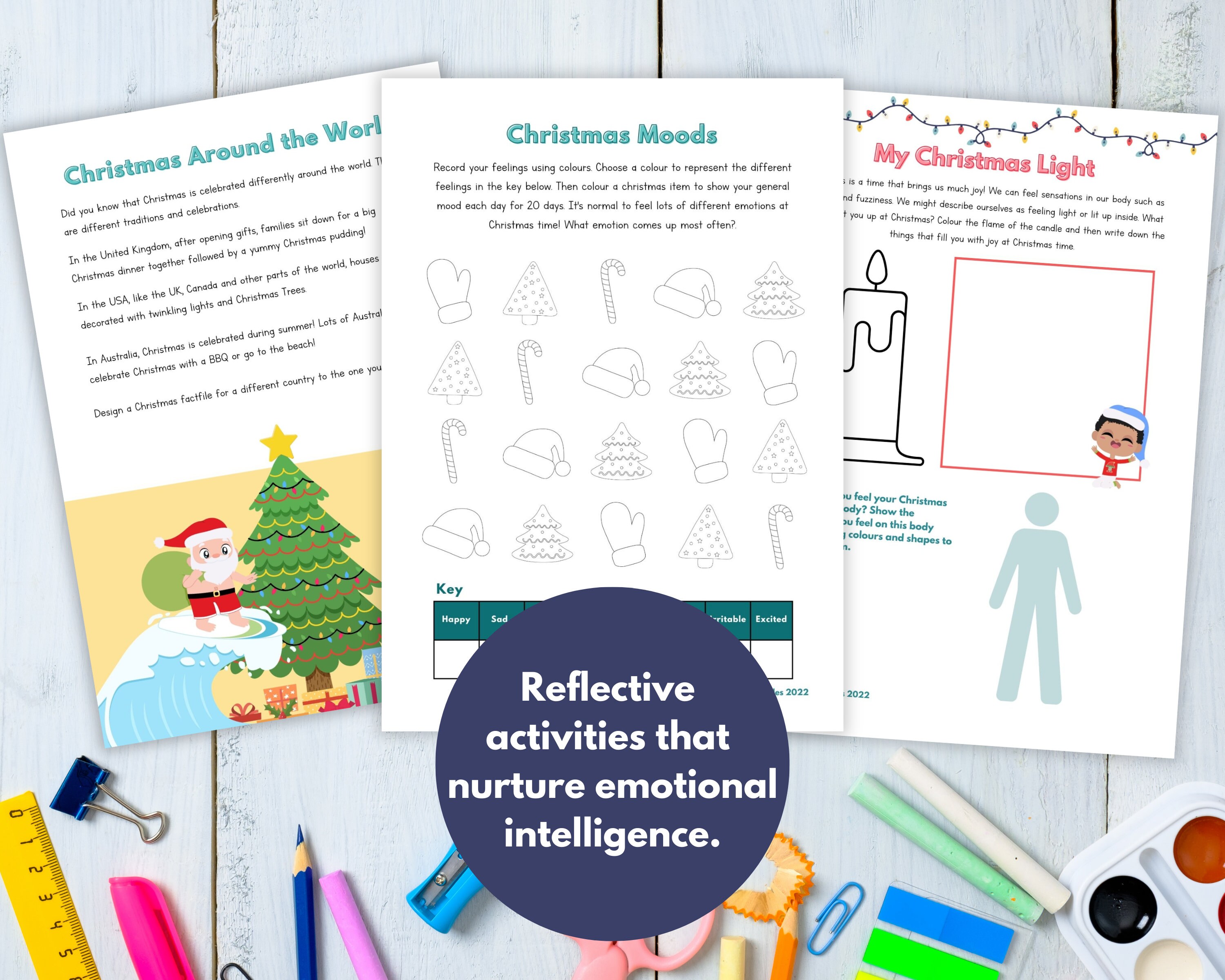 Christmas Emotions Feelings Activity Sheets PRINTABLE for Kids ...