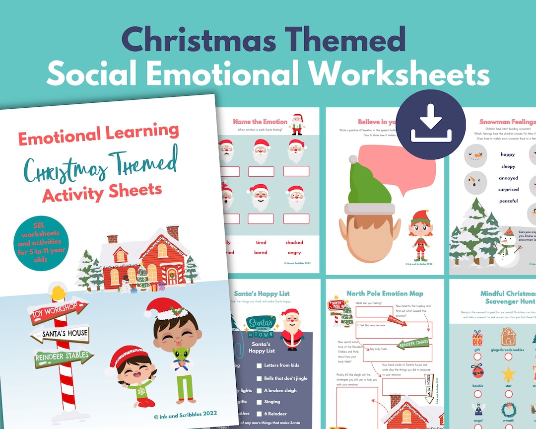 Christmas Emotions Feelings Activity Sheets PRINTABLE for Kids ...