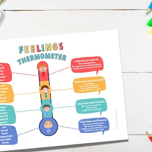 Feelings Thermometer Chart for Kids: Emotional Regulation (digital ...
