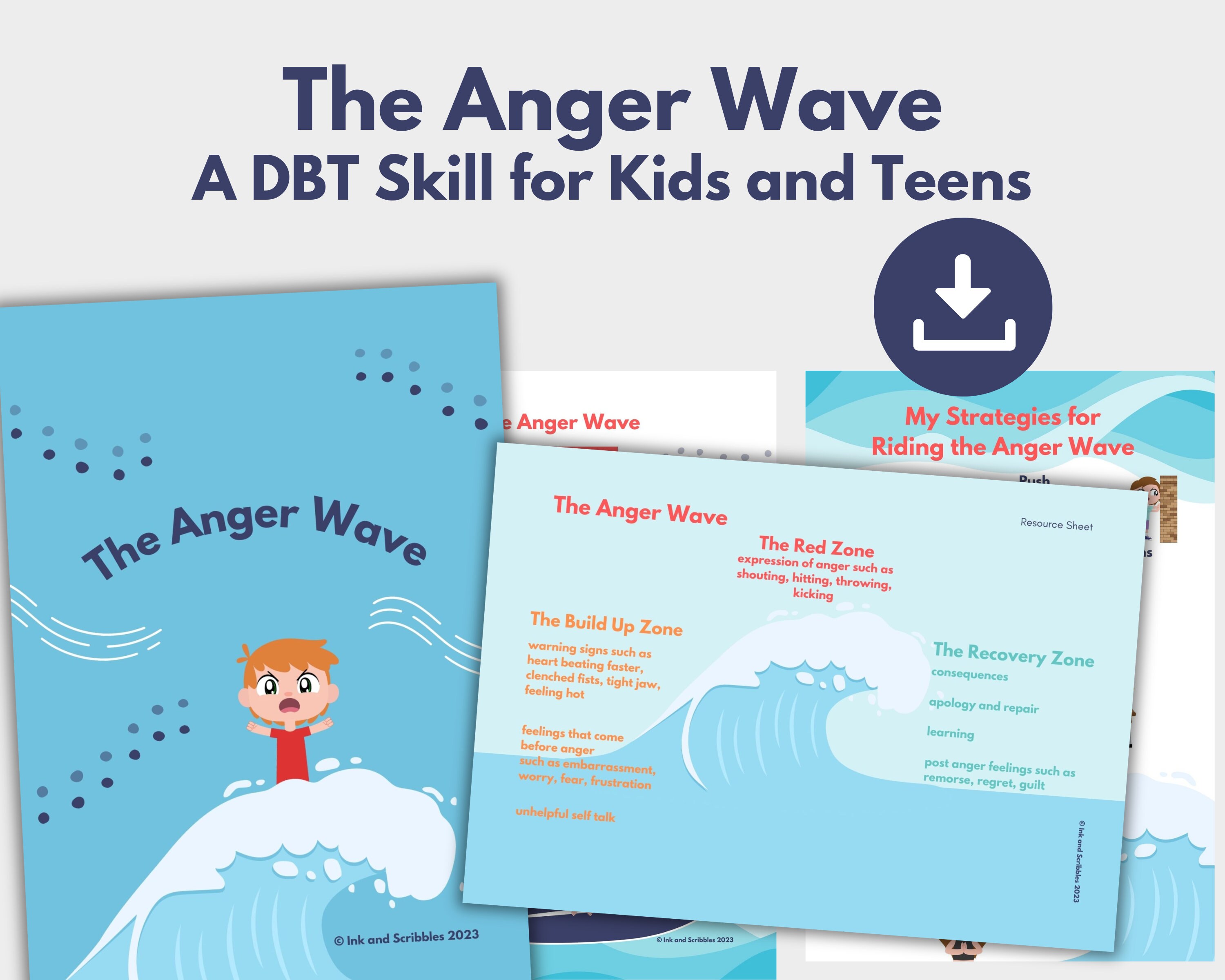 Anger Wave DBT PRINTABLE for Kids and Teens Anger Management - Etsy Canada