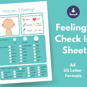 Feelings Check in Sheet PRINTABLE Identifying Feelings | Etsy