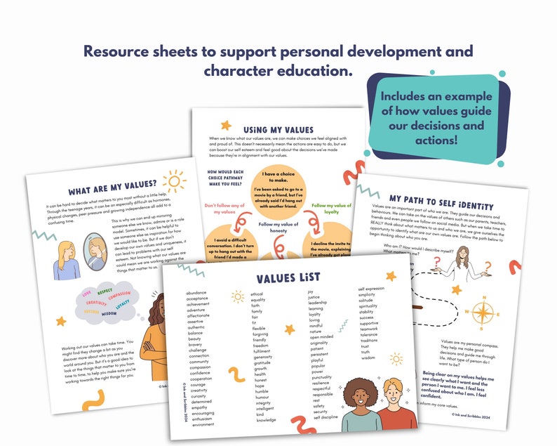 Teen Identity & Values Workbook PDF | Build Self-esteem | SEL ...