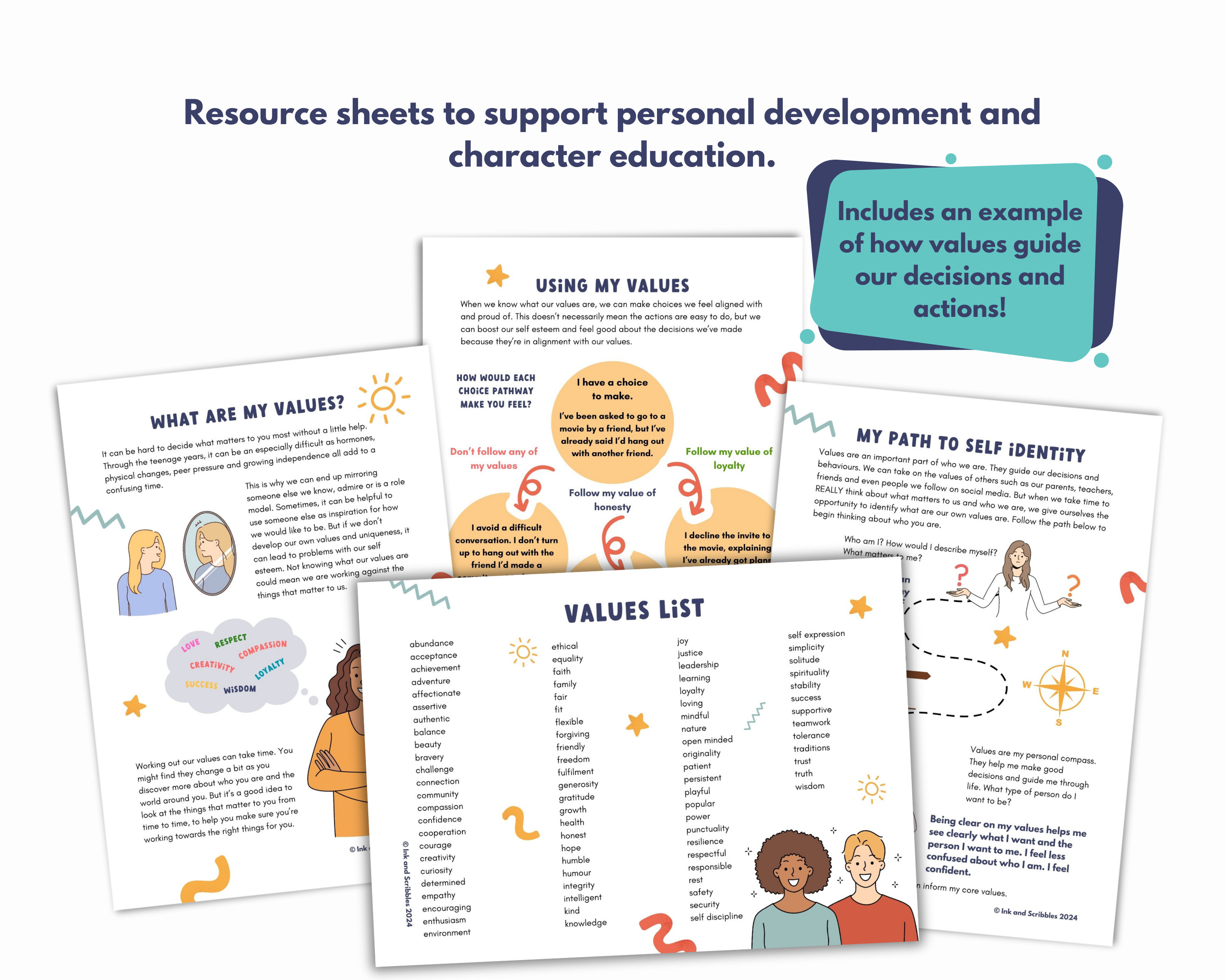 Teen Identity & Values Workbook PDF | Build Self-esteem | SEL ...