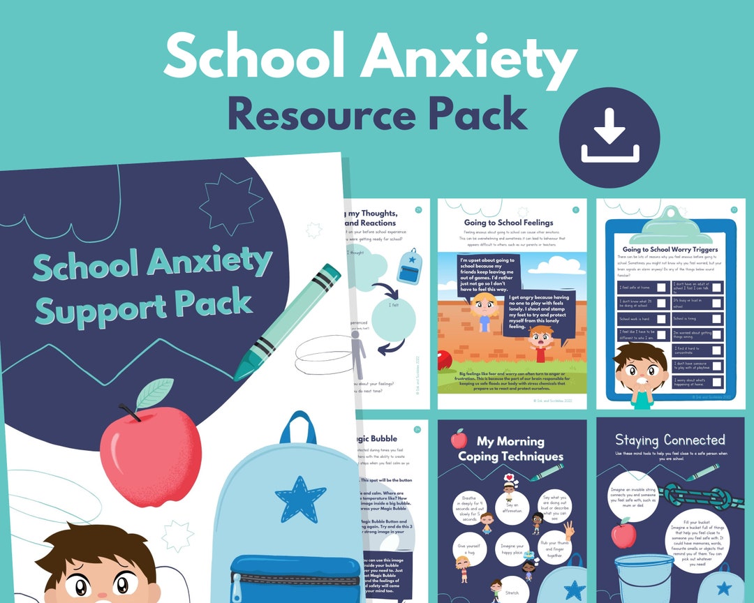 School Anxiety PRINTABLE Support for Kids Coping Skills School Refusal ...