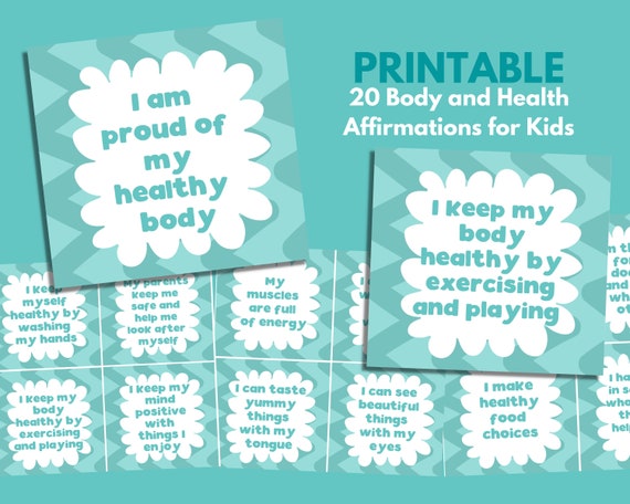 Body Confidence & Health Affirmation Cards for Kids | Etsy