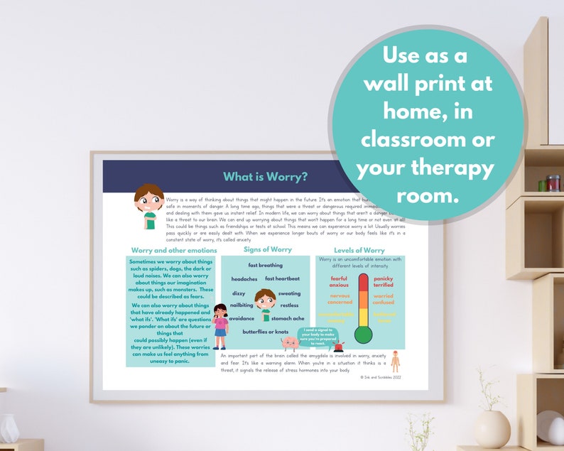 Kids Worry Anxiety Information PRINTABLE Handout Sheet | Feelings ...
