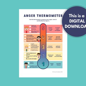 Anger Thermometer for Kids: Identify Feelings (printable, Instant ...