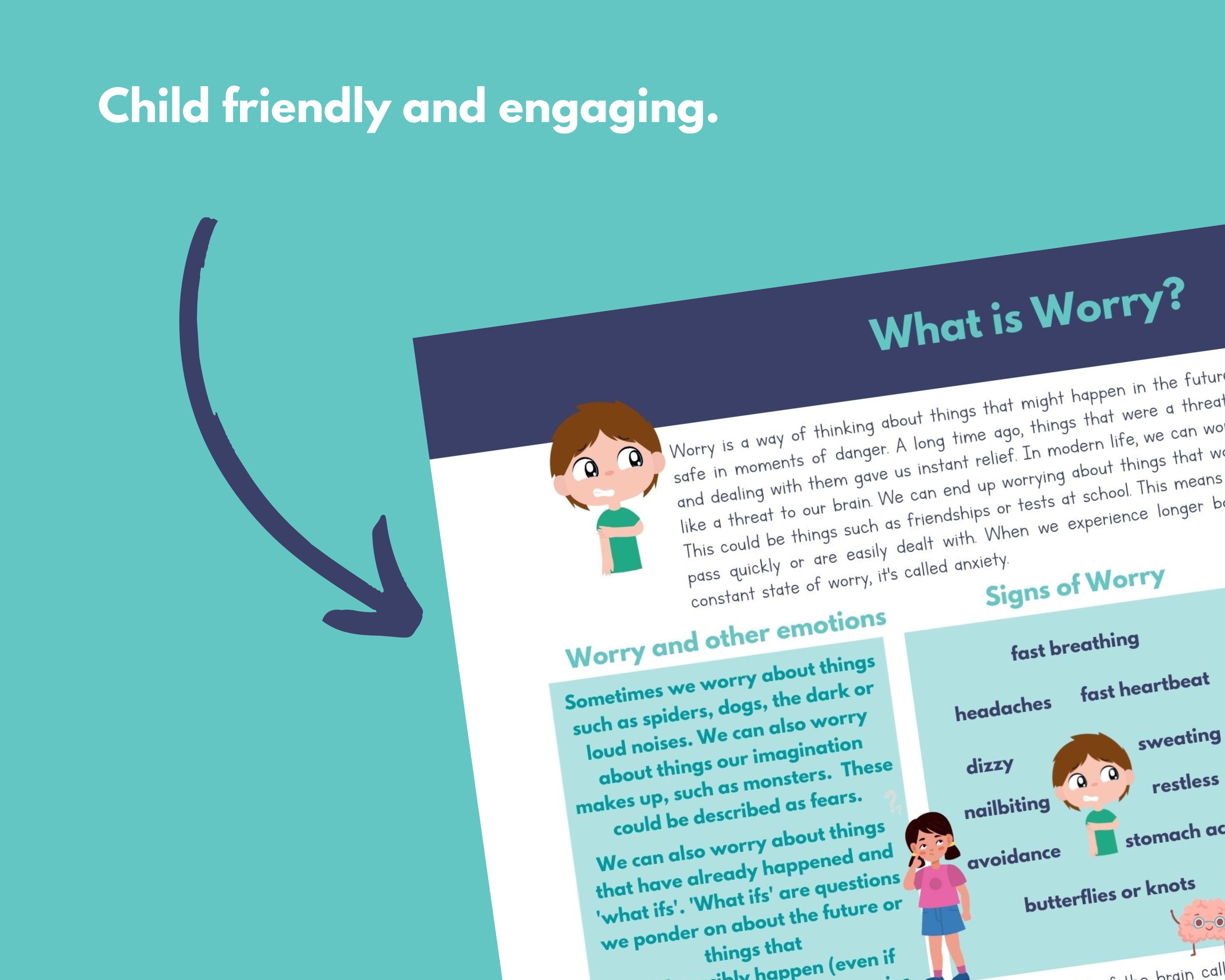 Kids Worry Anxiety Information PRINTABLE Handout Sheet | Feelings ...