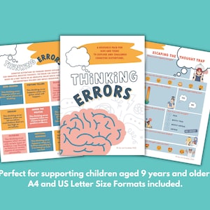 Cognitive Distortions Worksheets: CBT Thinking Errors Resource ...