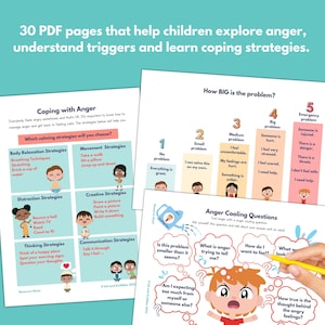 Anger Management Worksheets for Kids: Emotional Regulation, Coping ...