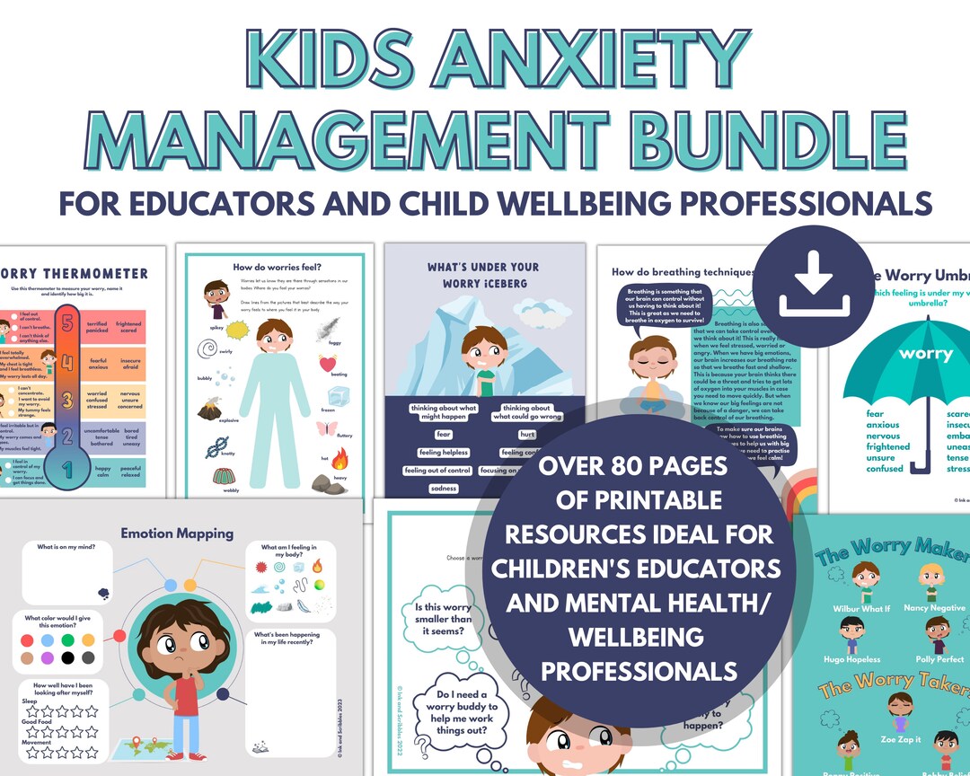 Anxiety Management for Kids PRINTABLE Bundle for Professional - Etsy
