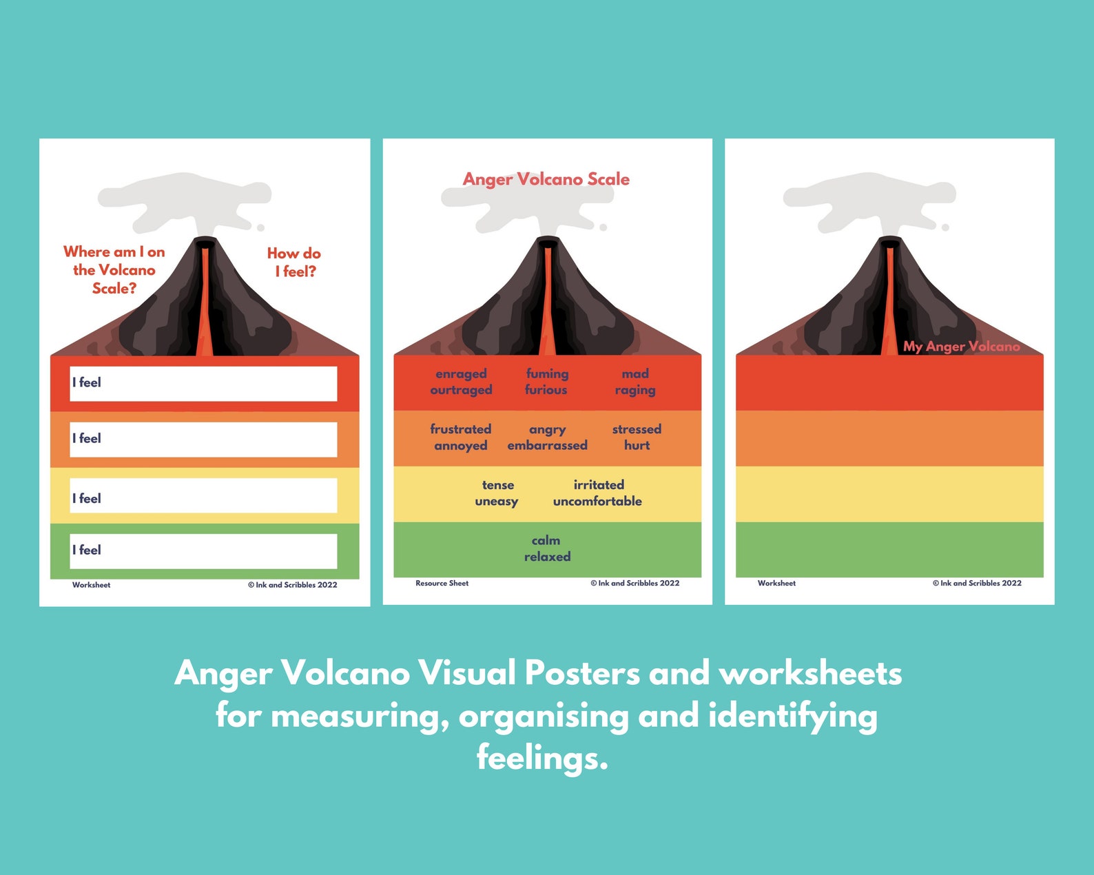 Anger Volcano PRINTABLE for Kids Anger Management Posters - Etsy UK