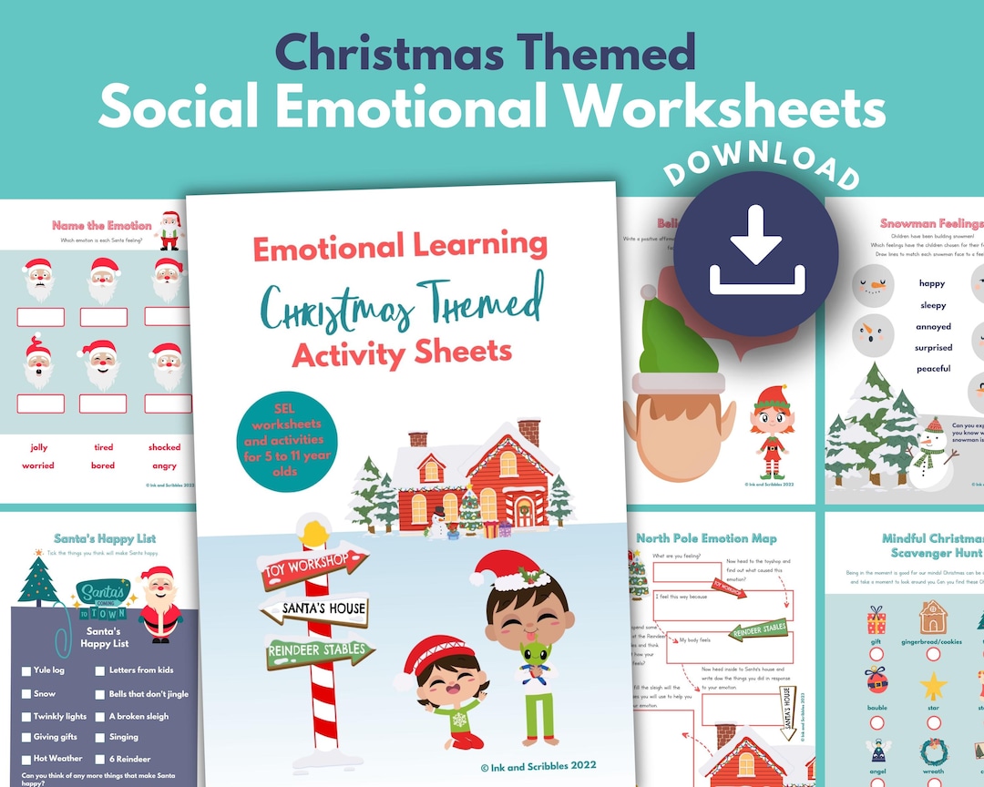Christmas Emotions Feelings Activity Sheets PRINTABLE for Kids ...
