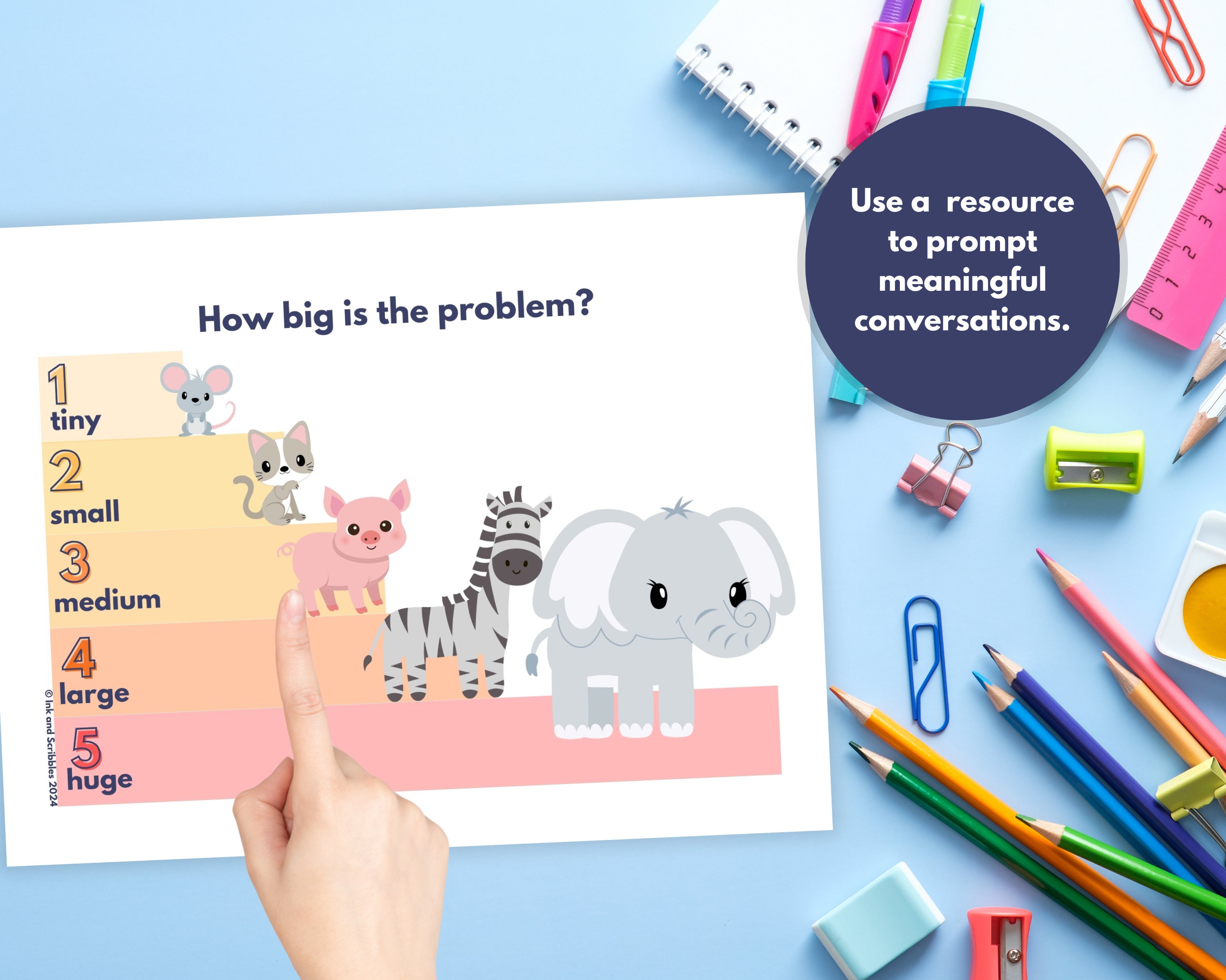 Preschooler Size of Problem PRINTABLE Toddler Emotions Developing ...