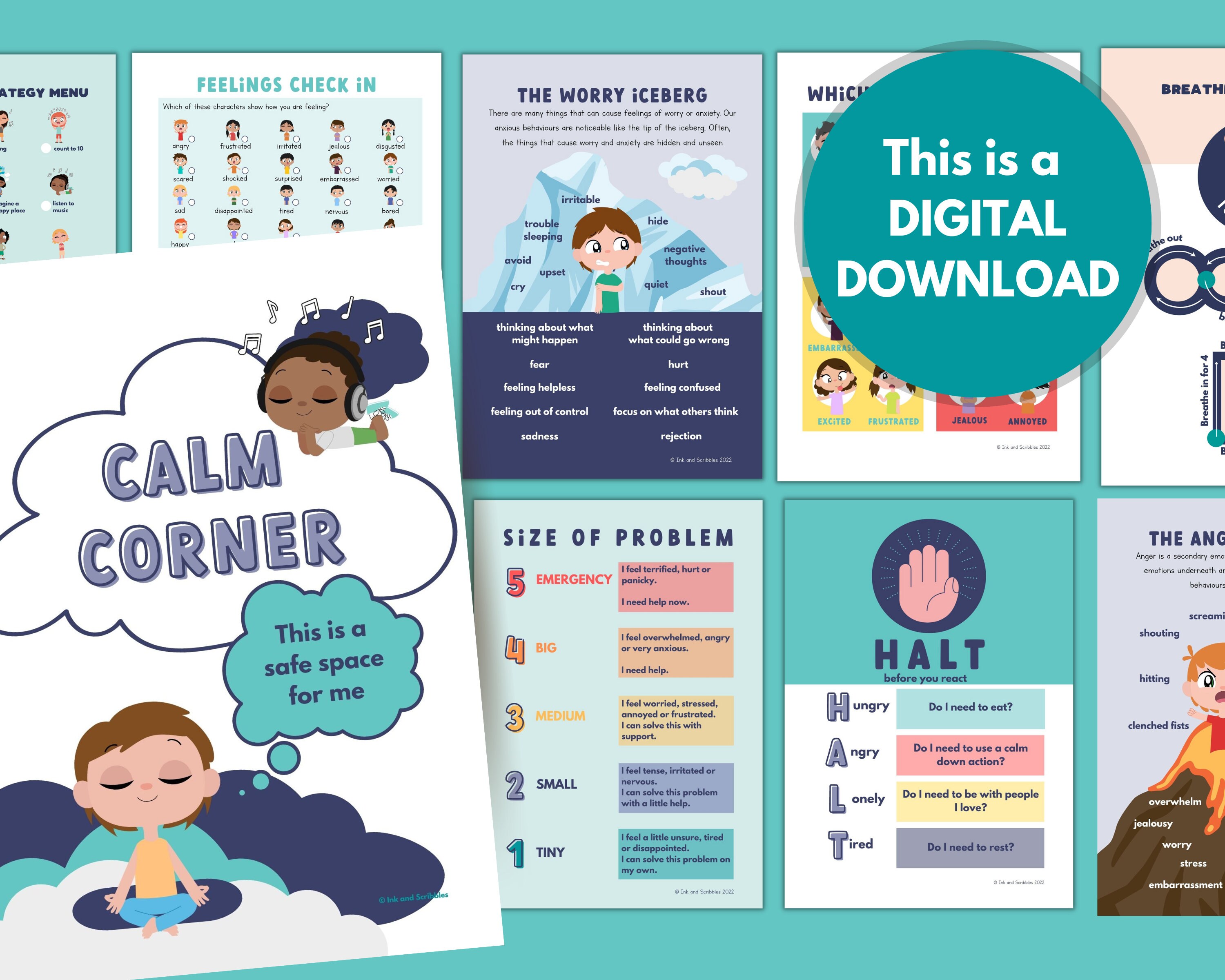 Calm Down Corner Toolkit Bundle for Kids Time in Cool Down - Etsy