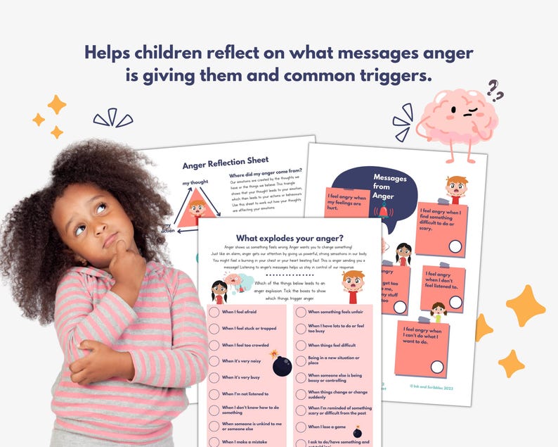 Anger Management Worksheets for Kids: Emotional Regulation, Coping ...