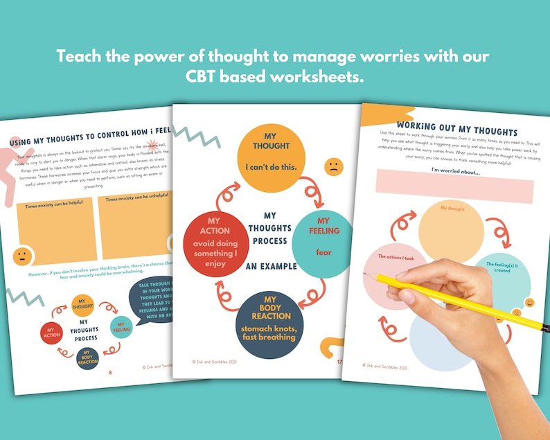 Teen Anxiety Workbook & Worksheets | CBT Coping Skills PRINTABLE | Ages ...
