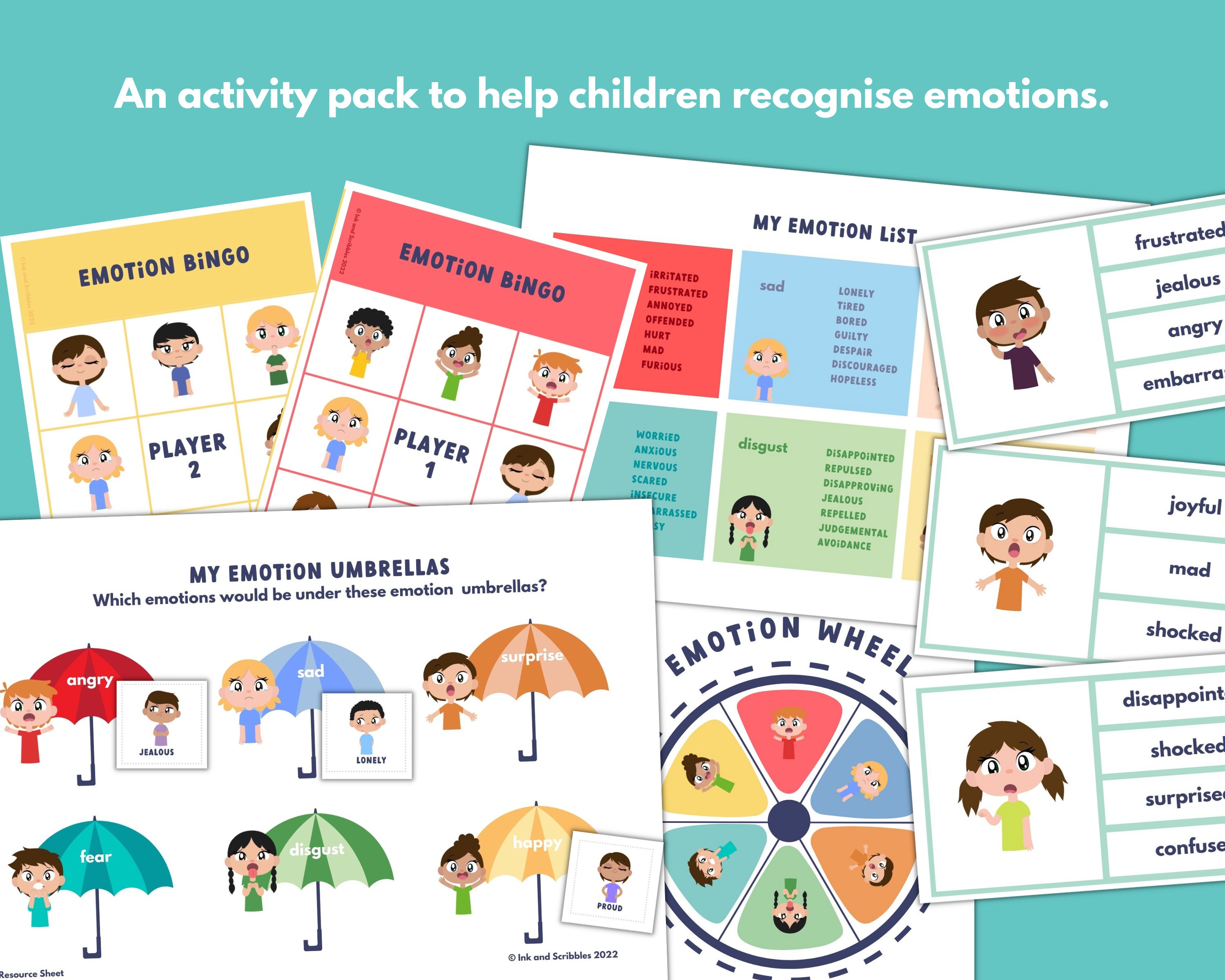Kit de actividades para reconocer emociones para niños, Inteligencia ...