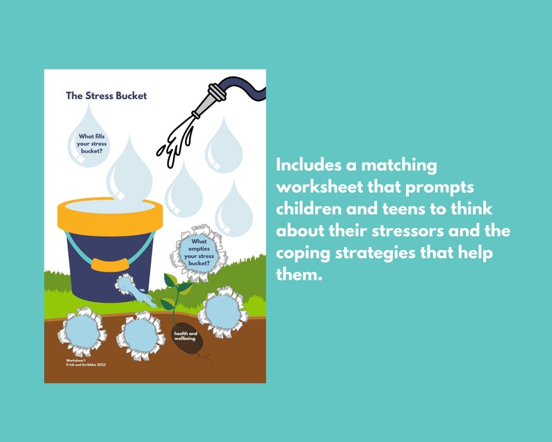 Stress Bucket Worksheet: Kids & Teen Stress Management (printable ...