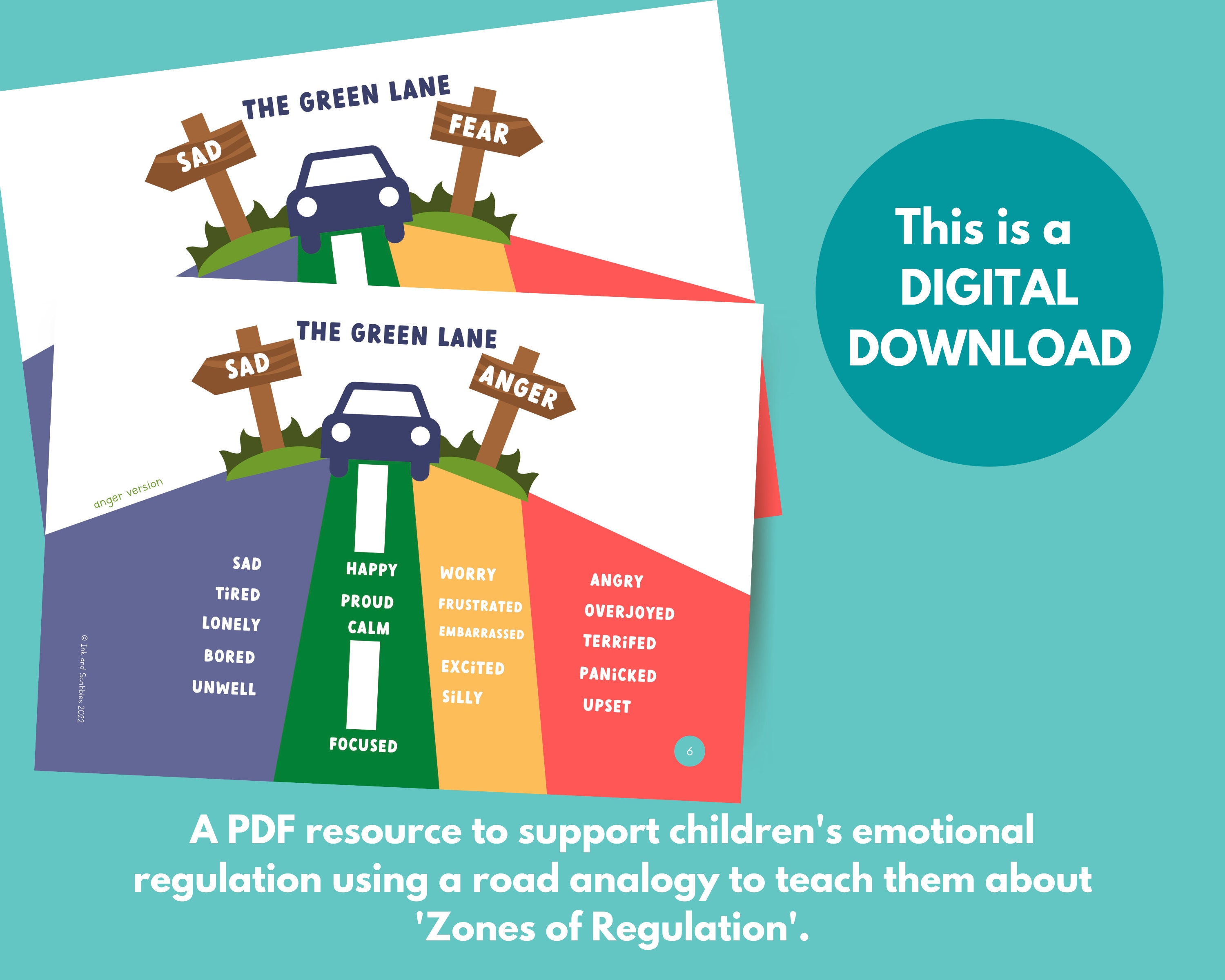 Digital Prints Prints My Zones of Feelings Activity Kit Printable Art ...