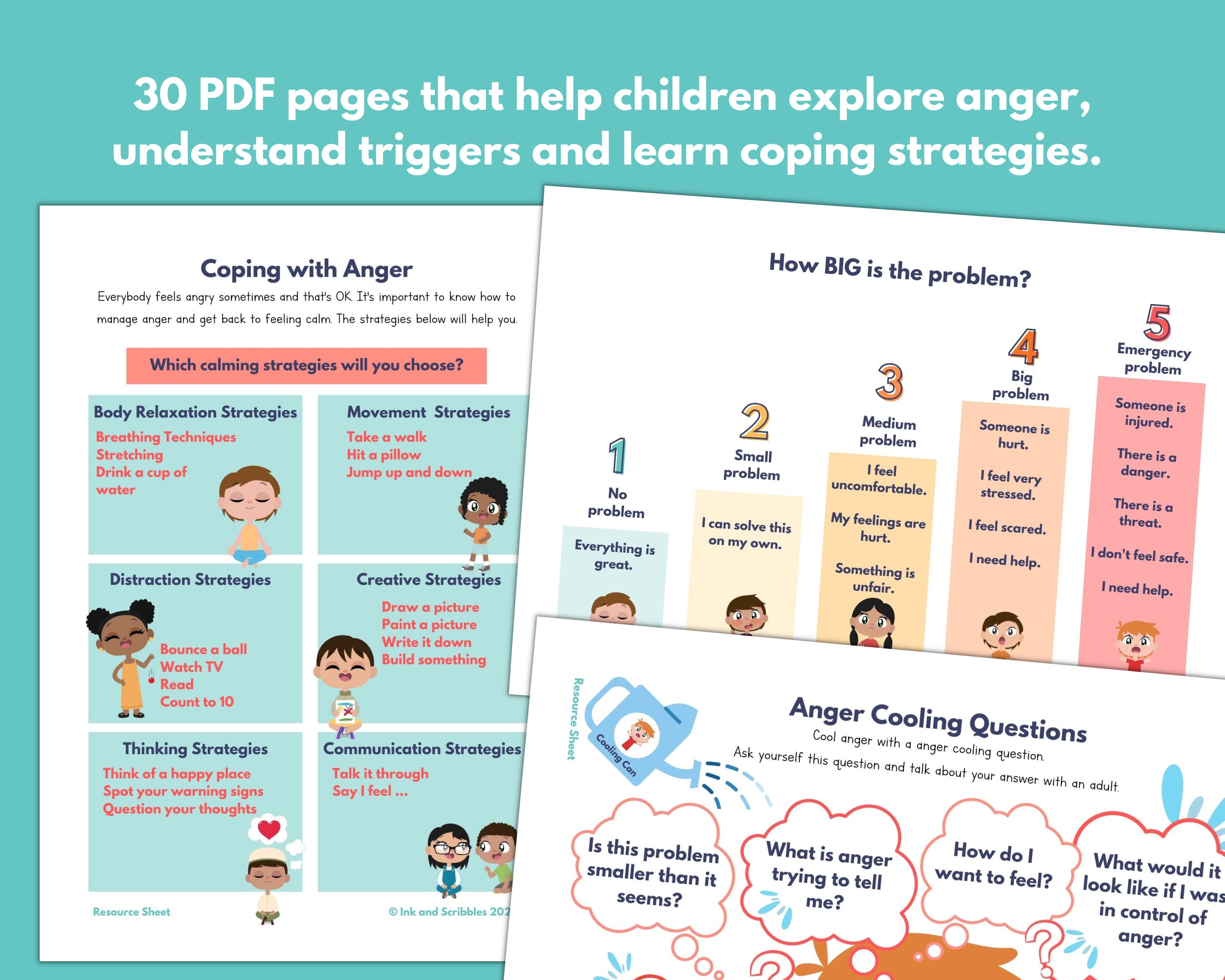 Anger Management Worksheets for Kids PRINTABLE Managing - Etsy