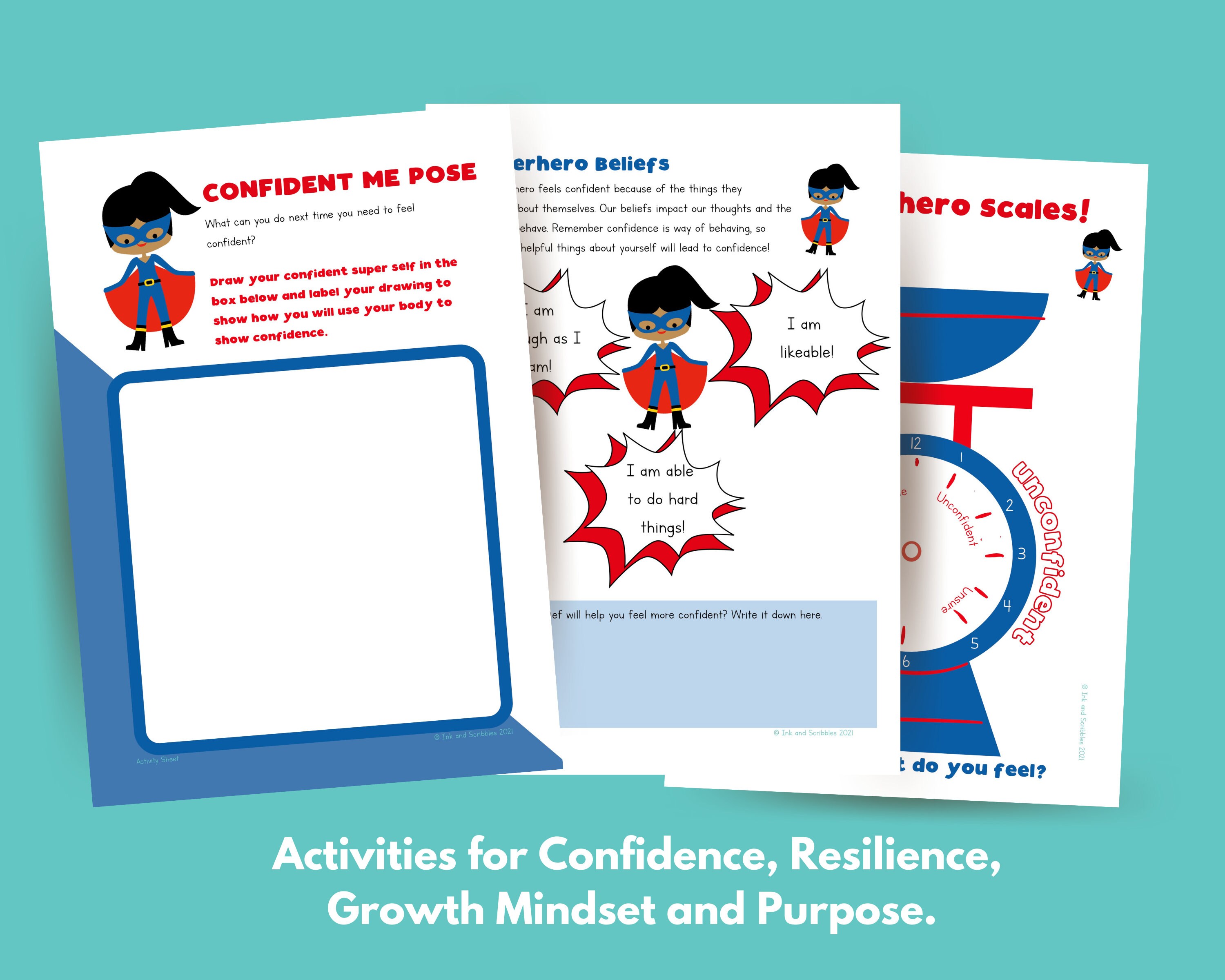 Confidence Self Esteem PRINTABLE for Kids Superhero Themed - Etsy UK