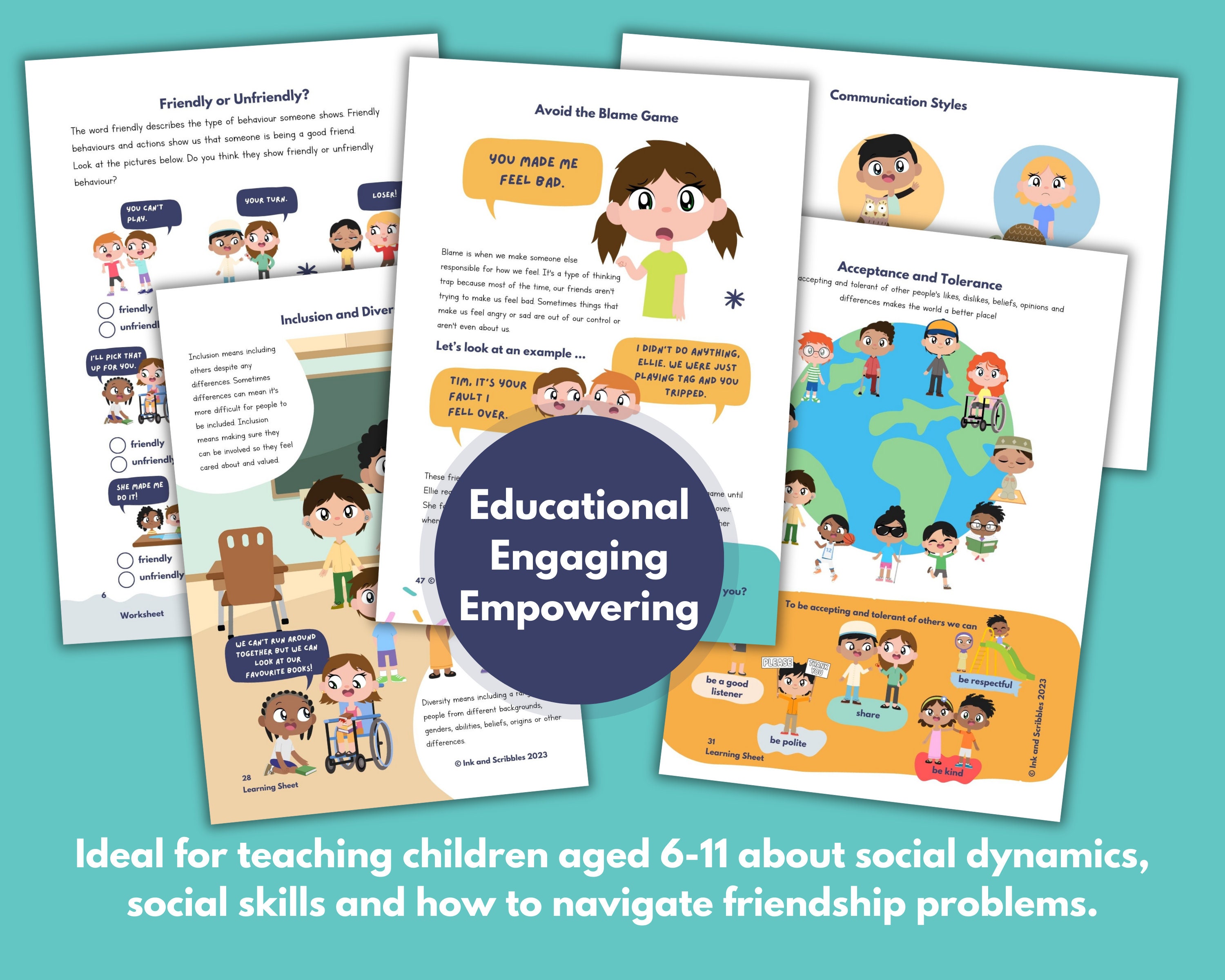 Friendship & Social Skills Workbook for Kids | Printable SEL Activities ...