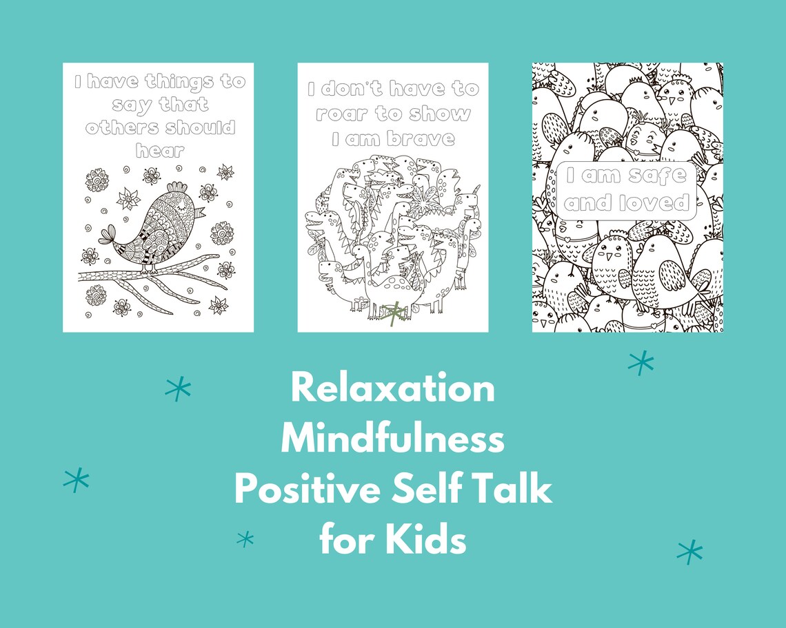 Affirmation Colouring Pages for Kids Mindful Kids Colouring | Etsy UK