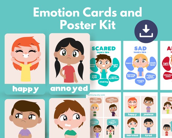 Emotions Feelings Flashcards Social Emotional Learning Poster | Etsy